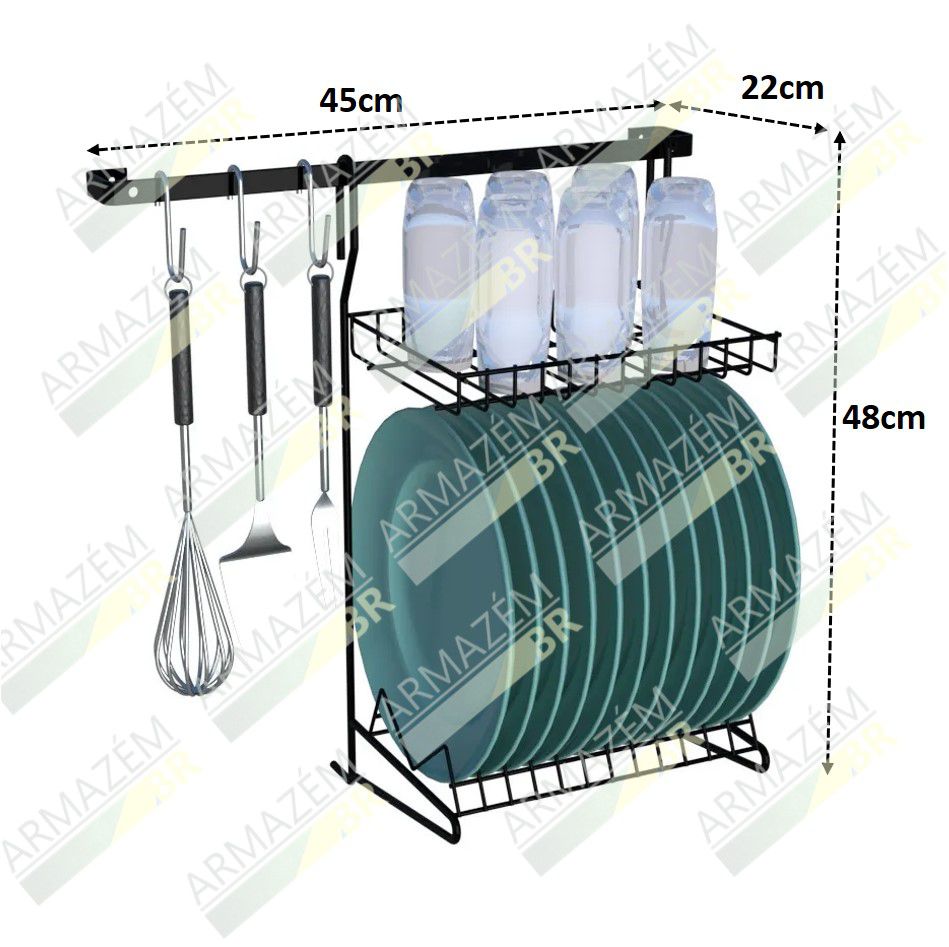 Kit Cozinha Suspensa 5 pç Dicarlo | Loja Armazém BR - armazembr.com.br