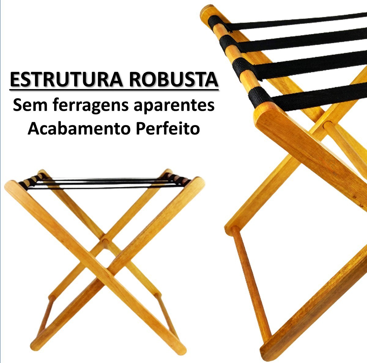 Suporte De Malas Bagagens em madeira Para Hotel Pousada Maleiro ...