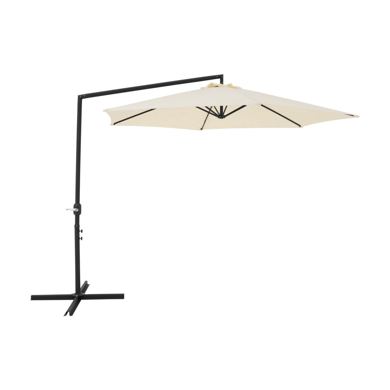 Kit Ombrelone Suspenso 3 Metros Aço Veneza Bege Com Base Plástica 55L ...