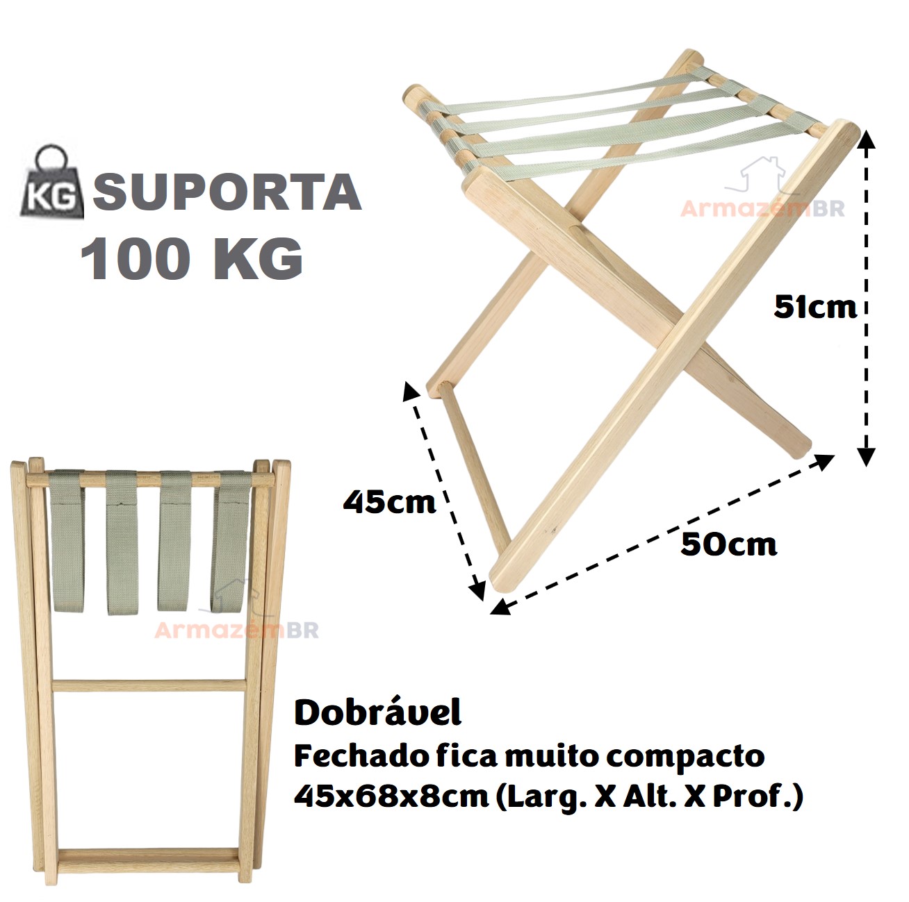 Suporte De Malas Bagagens Em Madeira Natural Para Hotel Pousada Maleiro ...