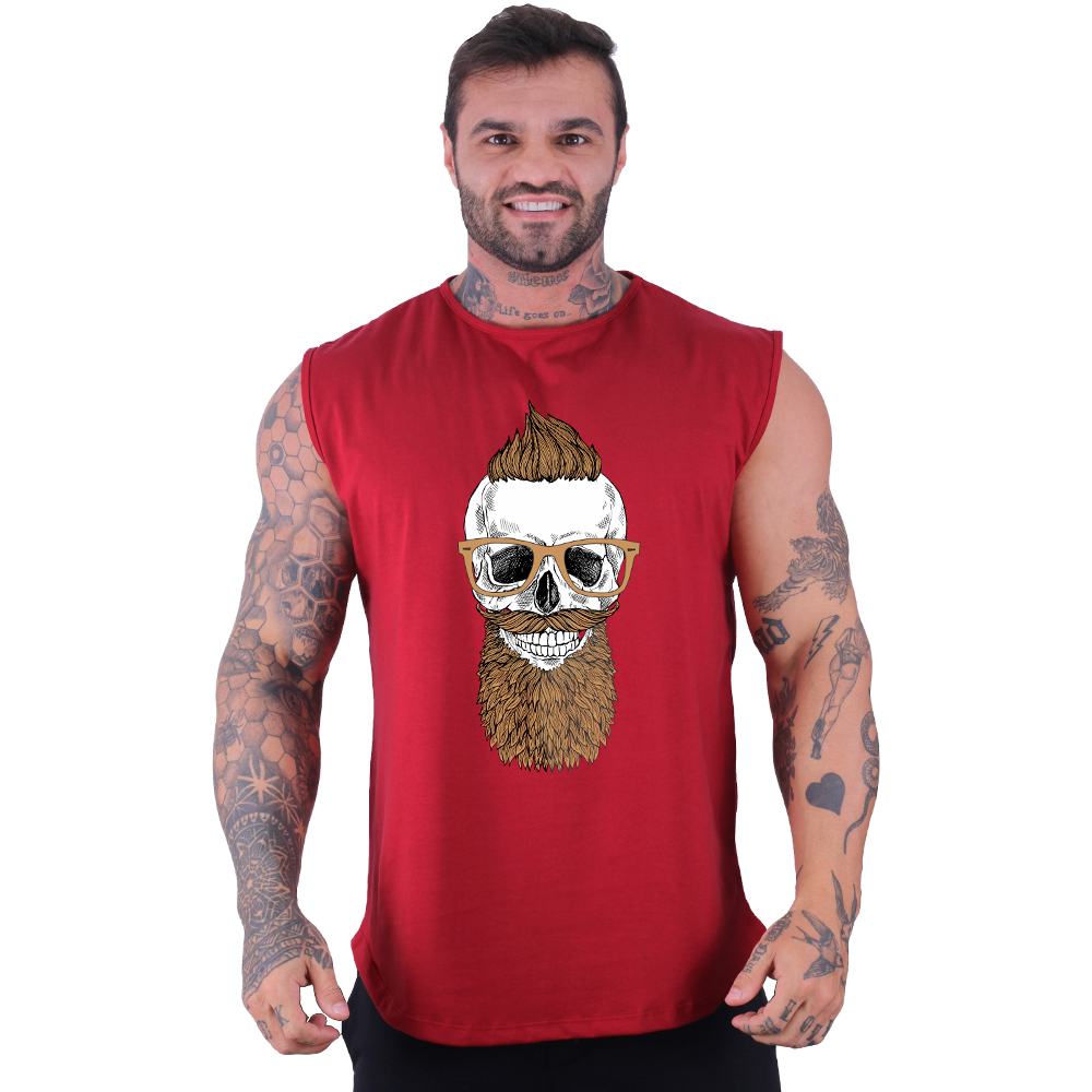 Regata Machão Longline Sem Manga MXD Conceito Caveira Moicano - MXDAtacado