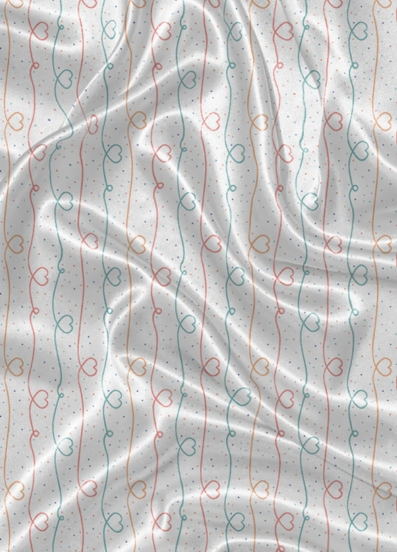 Tecido Cetim Estampa Digital Linha e Coração Coloridos | Web Estampas ...