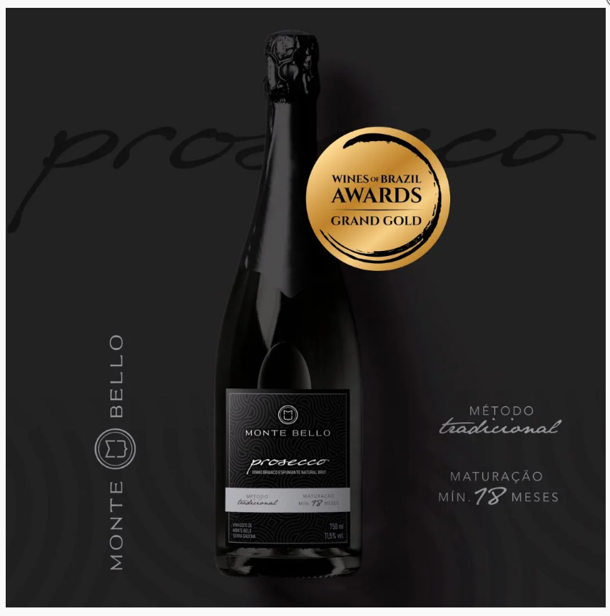Espumante Monte Bello Prosecco | Método Tradicional 18 Meses |Cainelli ...