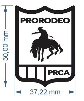 Adesivo Para Chapéu (Patch) PRCA WHITE - Texas Indian