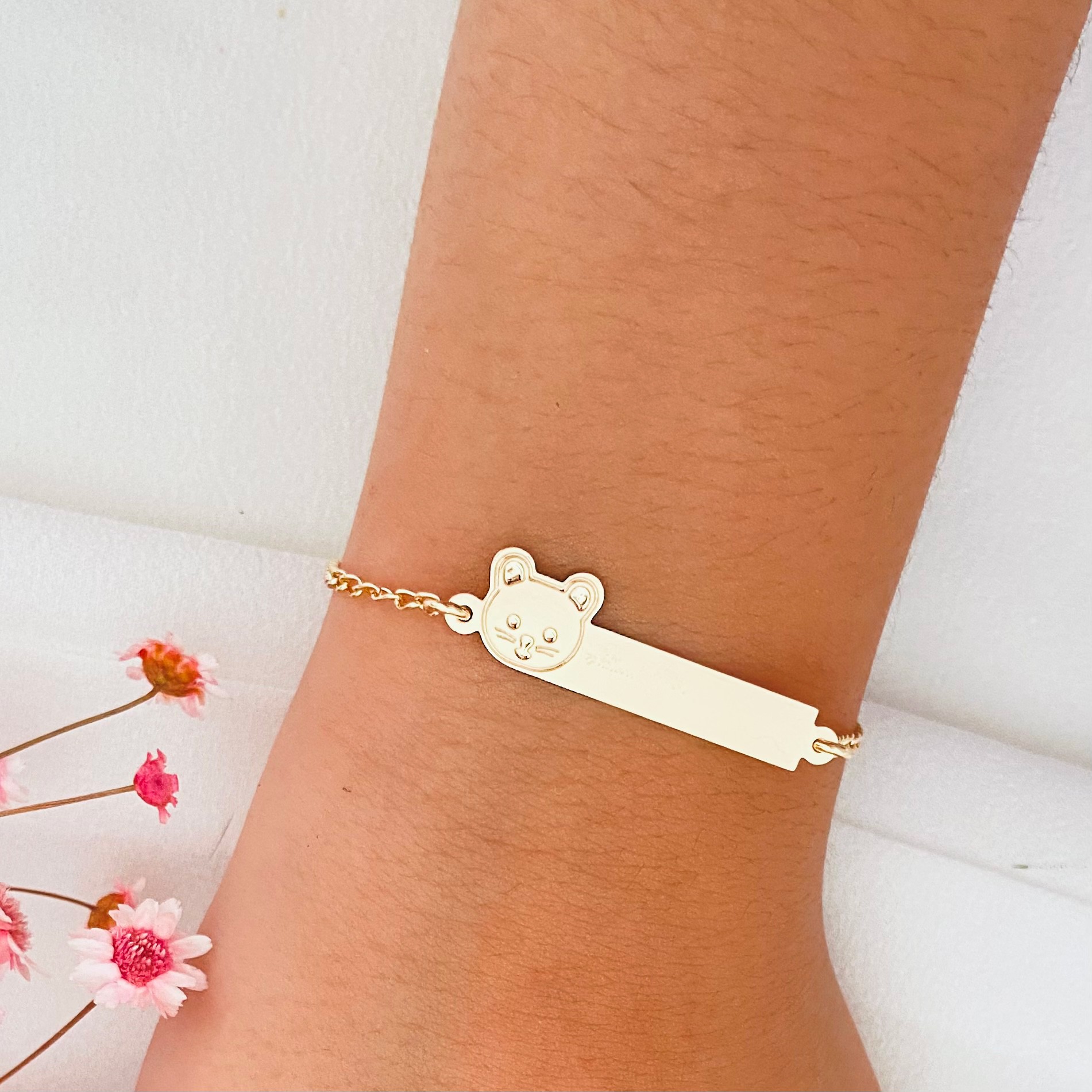 Pulseira personalizável infantil - Lavanda Joias