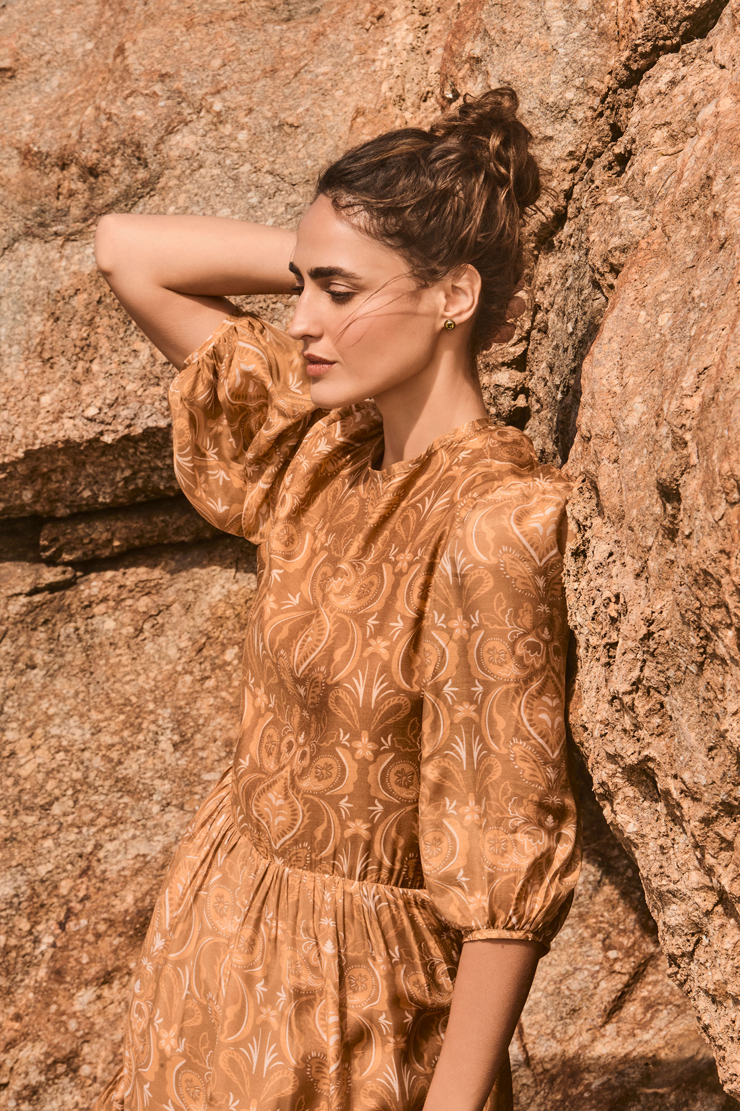 VESTIDO AMALFI BANDANA CARAMELO - Julia Golldenzon