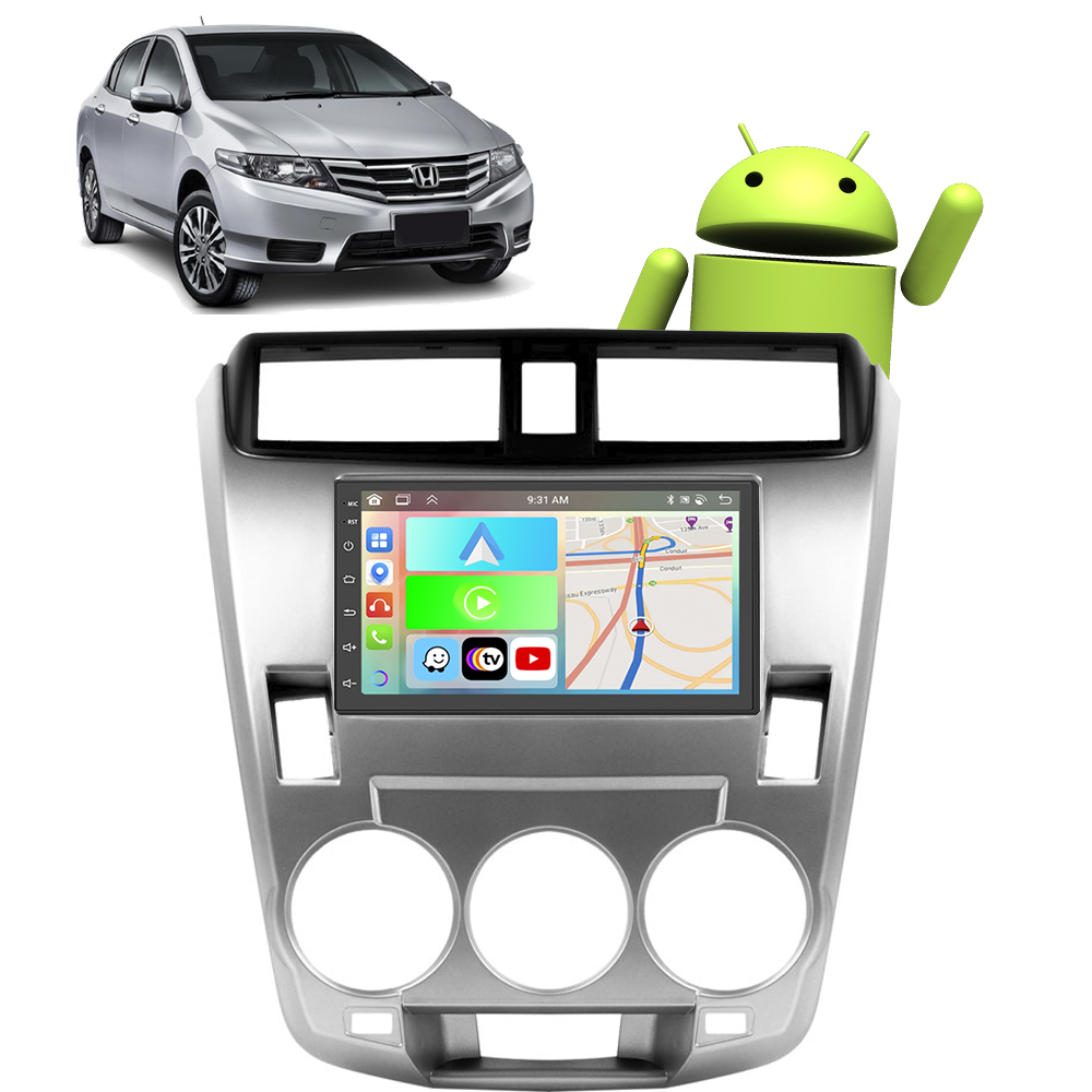 Kit Multimídia Android Honda City 2009-2014 7" CarPlay Android Auto ...