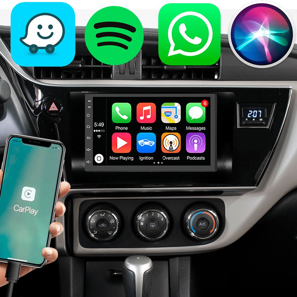 Kit Multimídia Toyota Corolla 2018-2019 7" Android Auto CarPlay GPS TV ...
