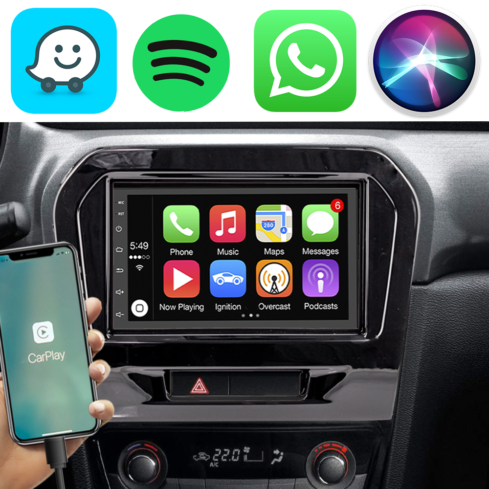 Kit Multimídia Carplay Android Auto Vitara 2016-2017 7 Polegadas - Ecarshop