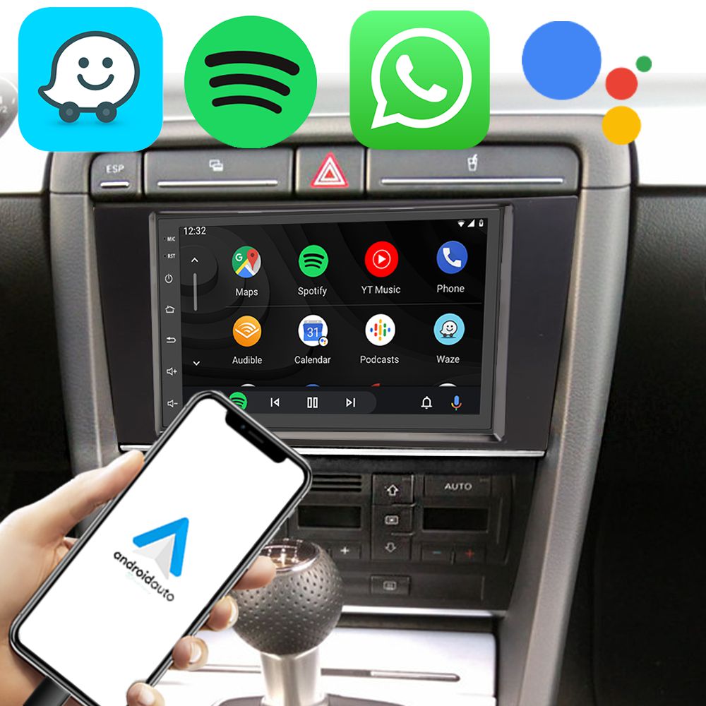 Kit Central Multimídia Android Audi A4 2002-2008 - 7" CarPlay GPS TV ...
