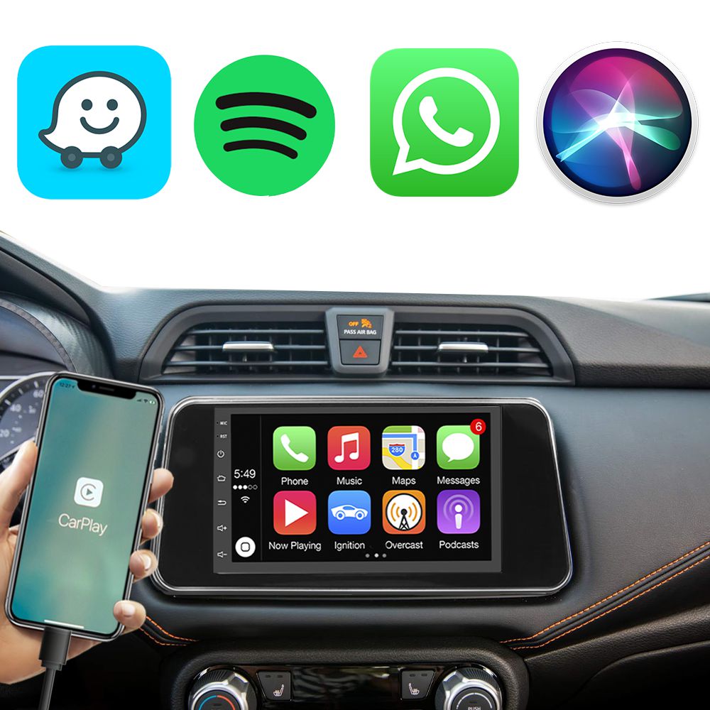 Kit Multimídia Carplay Android Auto Versa 2021-2023 7" Polegadas - Ecarshop