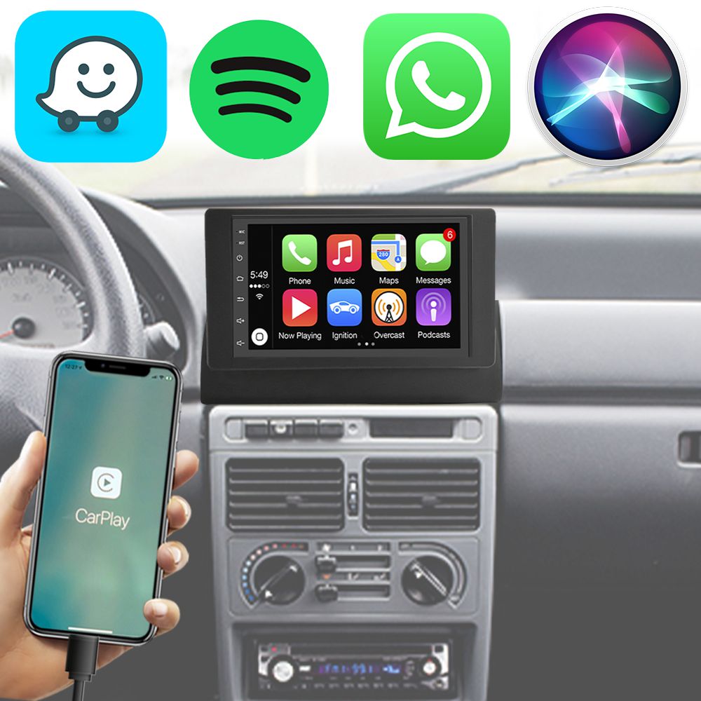 Kit Multimídia Android Uno Mille 1995-2013 7" Apple CarPlay GPS - Ecarshop