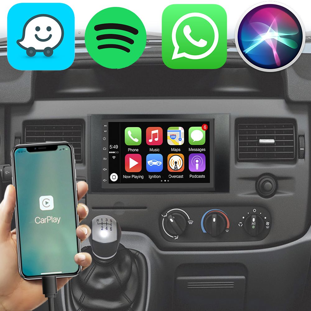 Kit Multimídia Android Transit 2009-2014 7" CarPlay GPS TV Online - Ecarshop