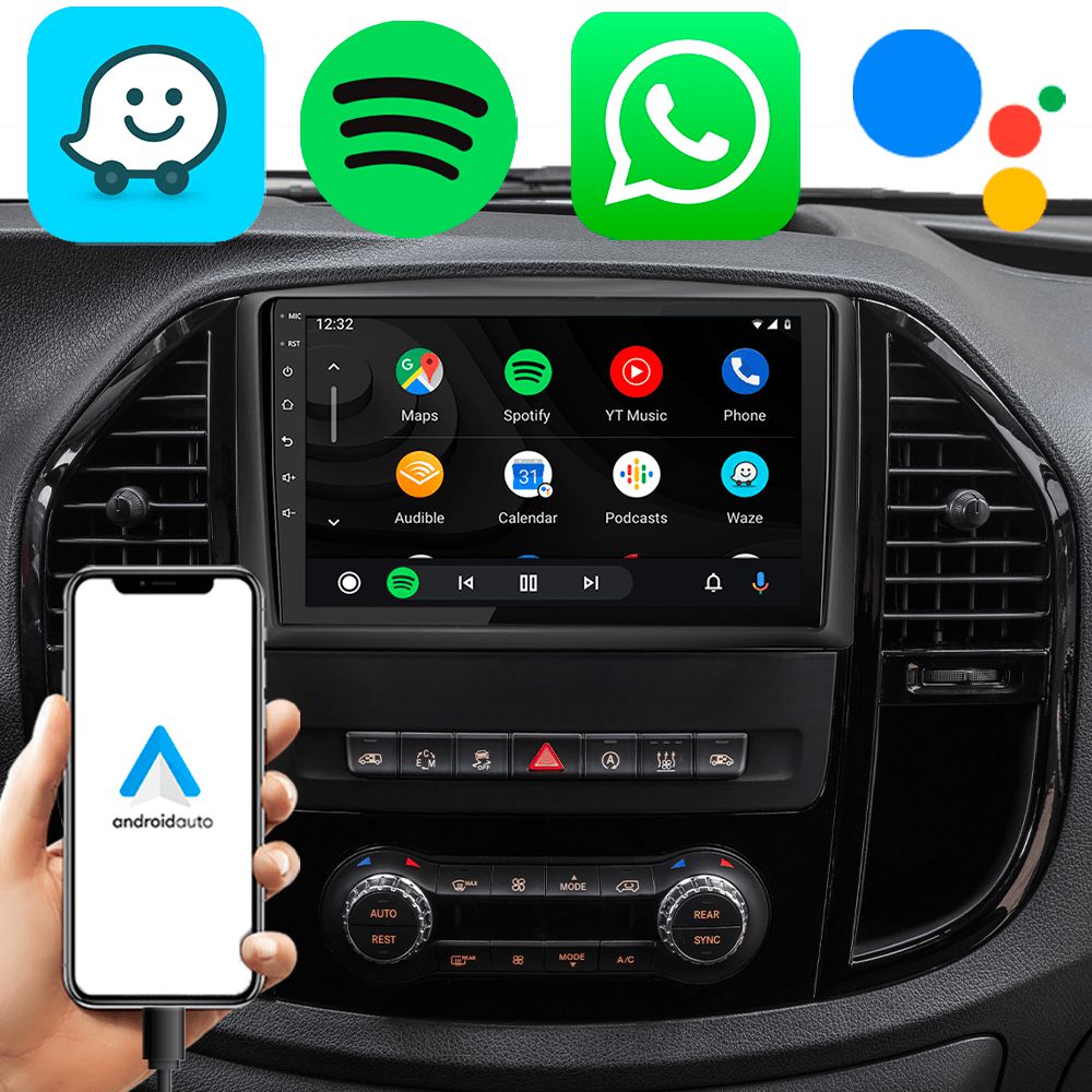 Central Multimídia Carplay Android Auto Mercedes Vito 9" 2015-2017 ...