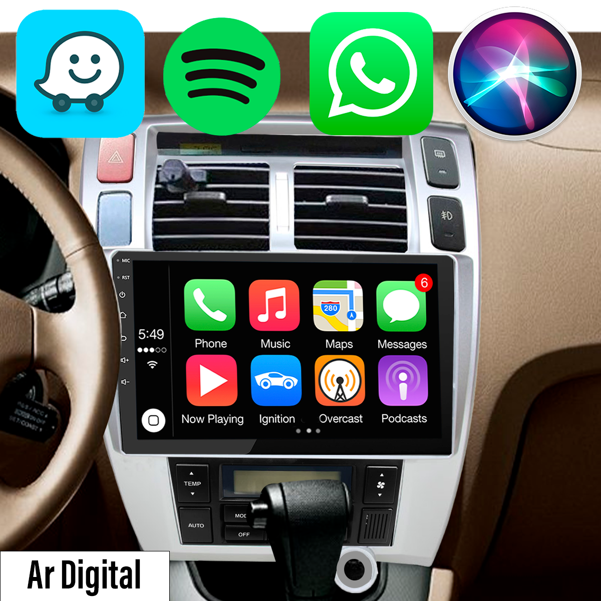 Kit Multimídia Hyundai Tucson 2007-2016 9" CarPlay Android Auto - Ecarshop