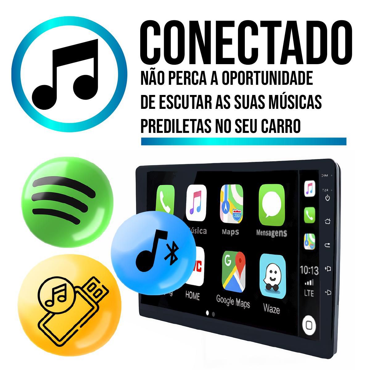 Kit Multimídia MP5 9" Fiat Palio, Siena, Idea, Strada CarPlay, Android - Ecarshop