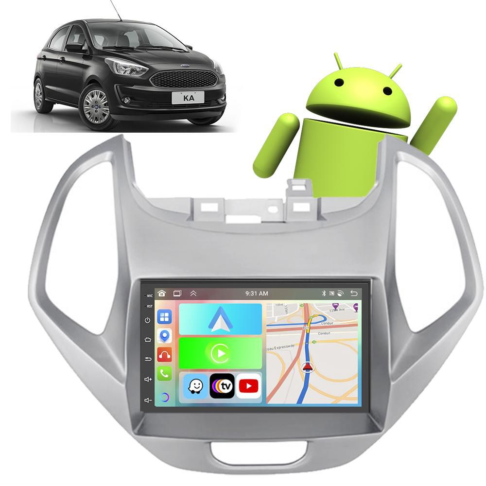 Kit Multimídia Android Ford Ka 2018-2021 7" Apple CarPlay GPS TV - Ecarshop