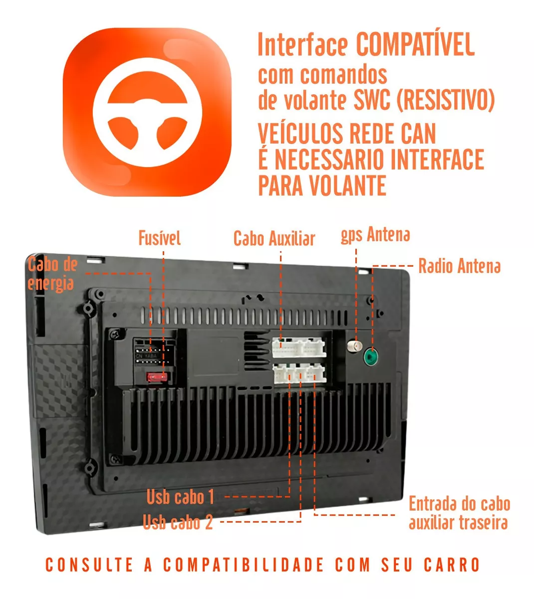 Kit Central Multimídia Android 9" Fiat Strada 2022 GPS TV Bluetooth - Ecarshop