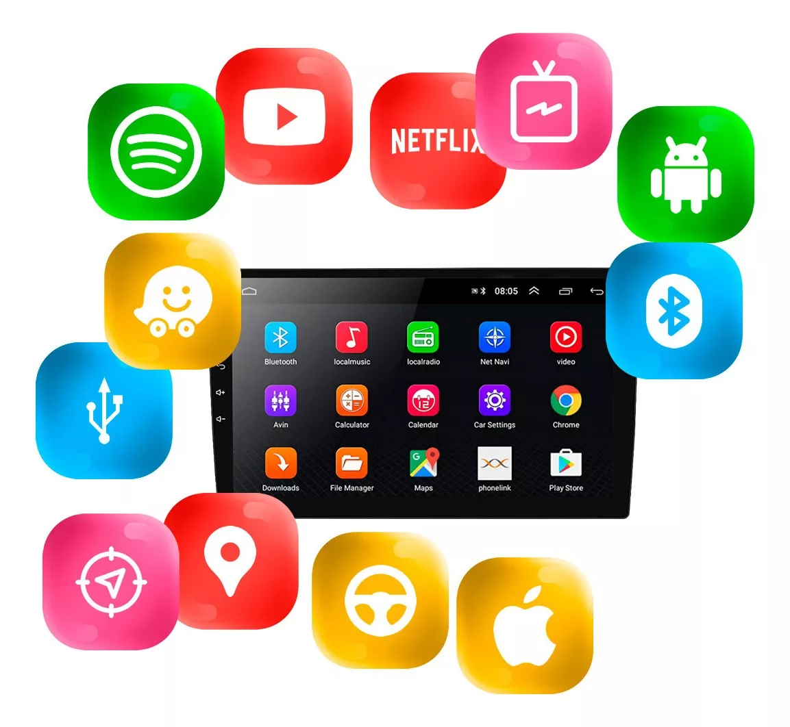 Kit Central Multimídia Android 9" Fiat Strada 2022 GPS TV Bluetooth - Ecarshop