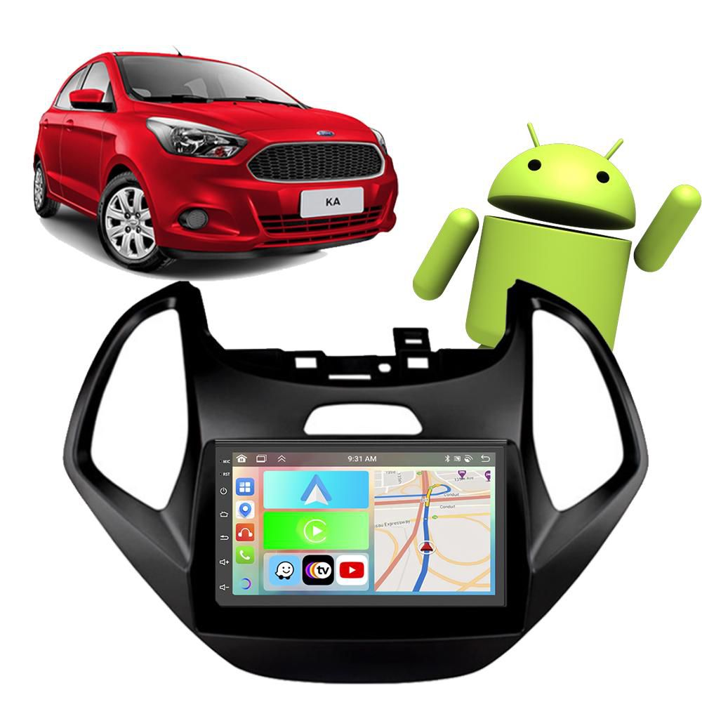 Kit Multimídia Android Ford Ka 2015 2016 2017 7" Apple CarPlay GPS HD ...