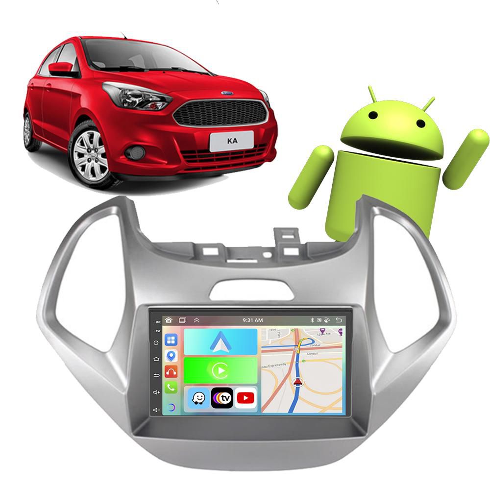 Kit Multimídia Android Ford Ka 2015 2016 2017 7" Apple CarPlay GPS HD ...
