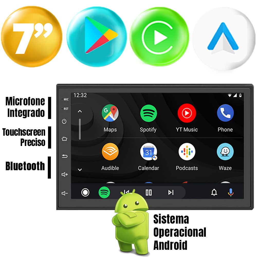 Kit Multimídia Fiat Toro 2016-2023 - 7" Android Auto CarPlay GPS TV - Ecarshop
