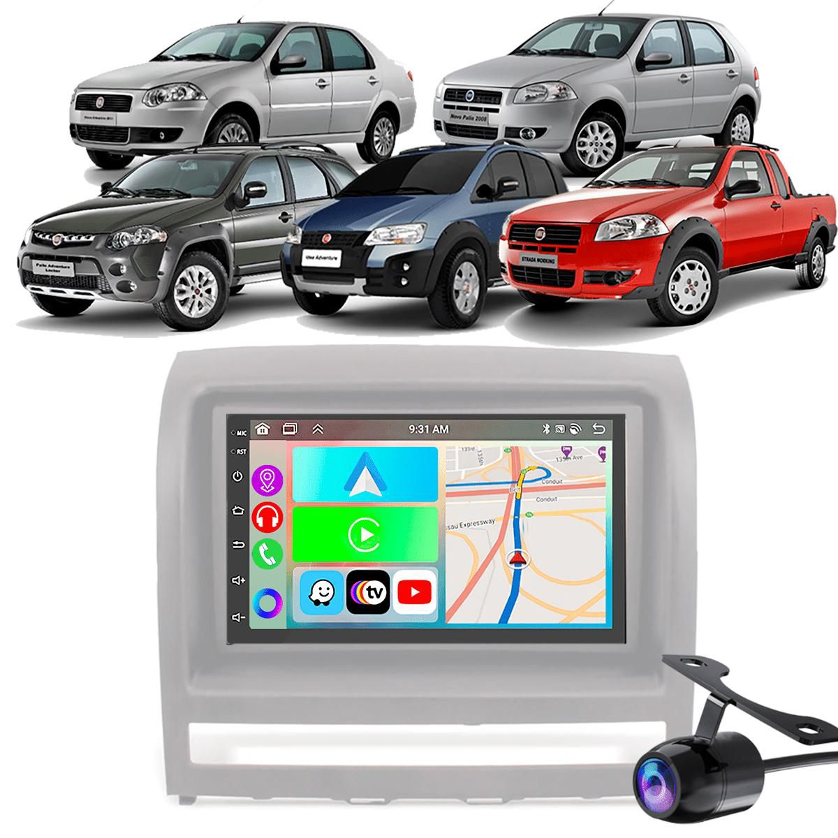 Central Multimídia Android Fiat Palio, Siena, Idea e Strada 7” Full HD ...