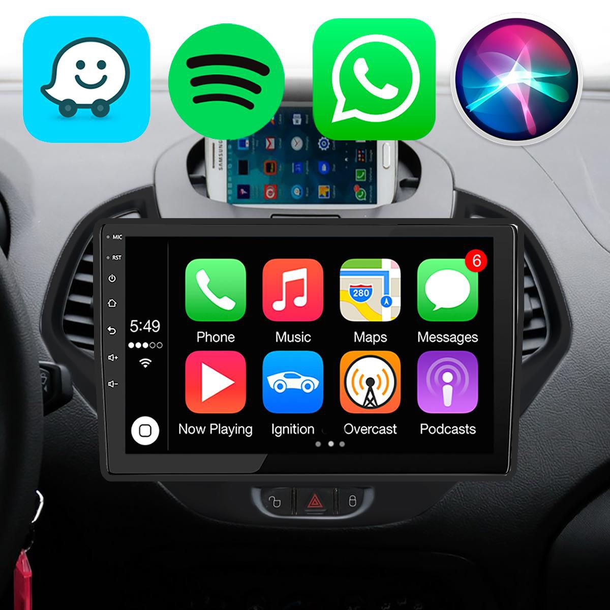 Kit Multimídia Android Ford Ka 2018-2021 9" CarPlay Android Auto - Ecarshop