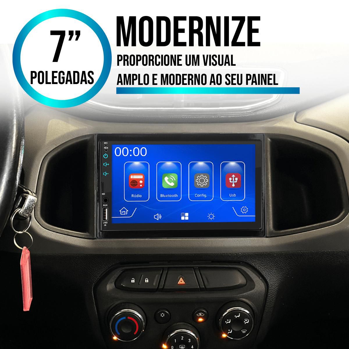 Kit Multimídia 7" CarPlay Android Auto Onix Spin Cobalt Prisma 13-20 - Ecarshop