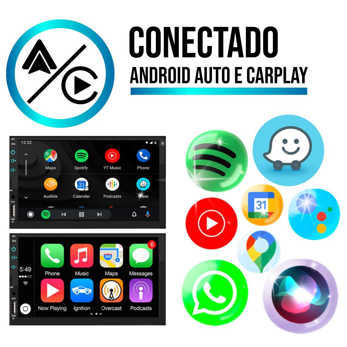 Kit Multimídia 7" CarPlay Android Auto Onix Spin Cobalt Prisma 13-20 - Ecarshop