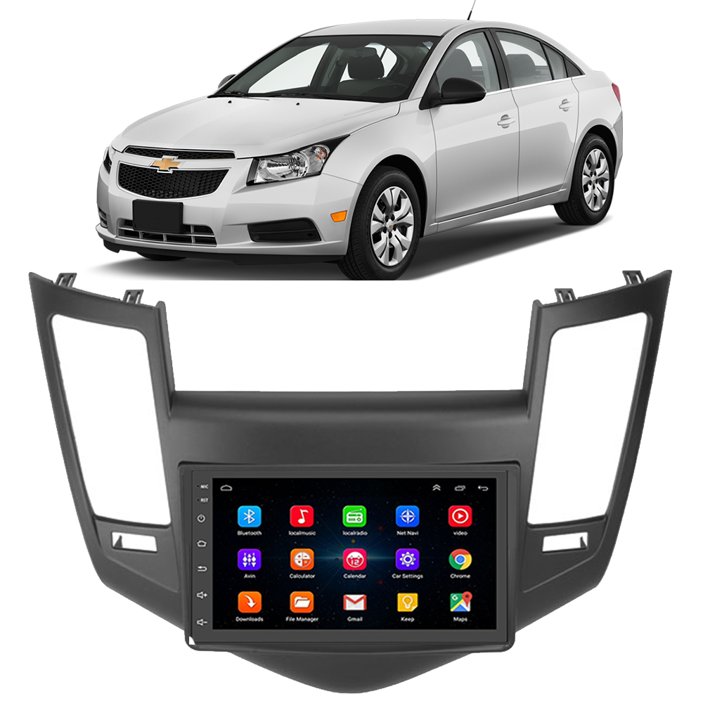 Kit Central Multimídia Android Chevrolet Cruze 2011-2016 GPS Wi-Fi + C - Ecarshop