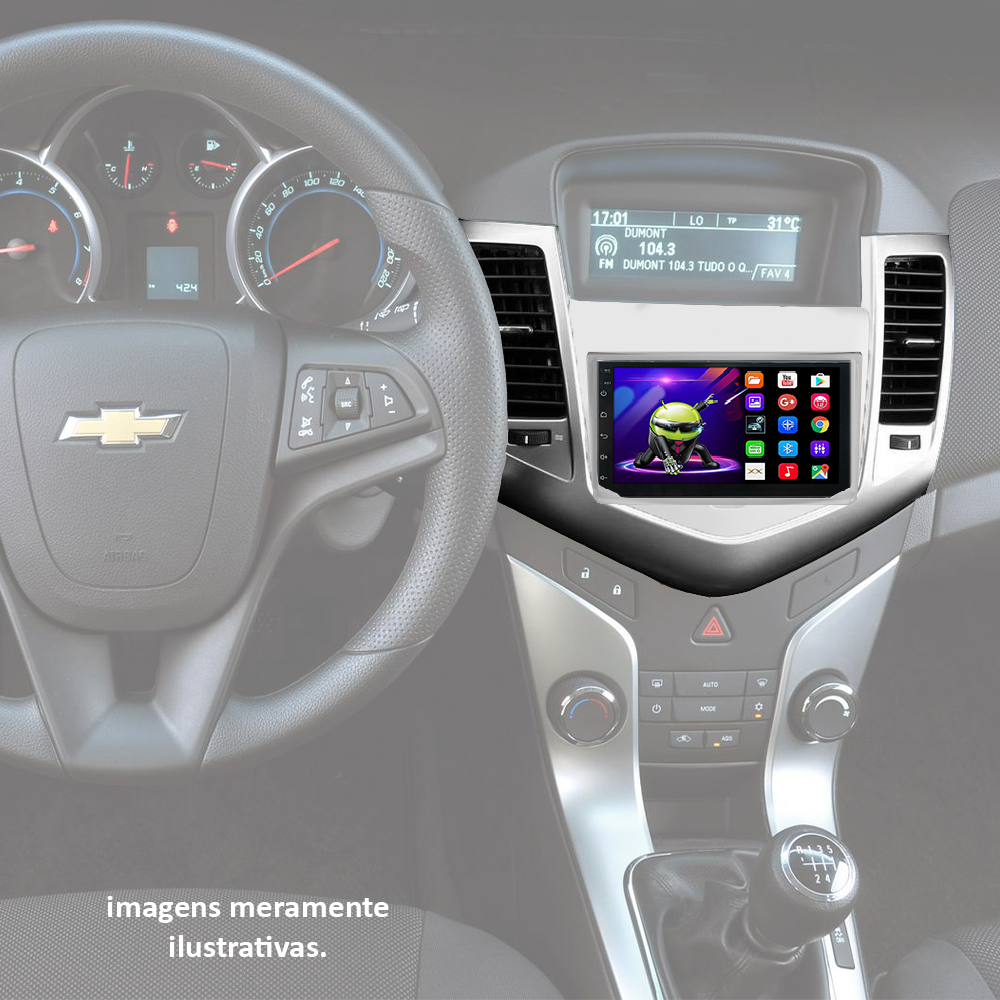 Kit Central Multimídia Android Chevrolet Cruze 2011-2016 GPS Wi-Fi + C - Ecarshop