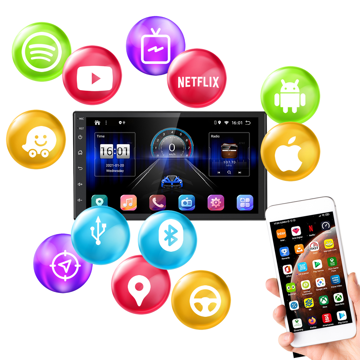 Kit Central Multimídia Android Astra 1998-2012 GPS Wi-Fi + Câmera ...