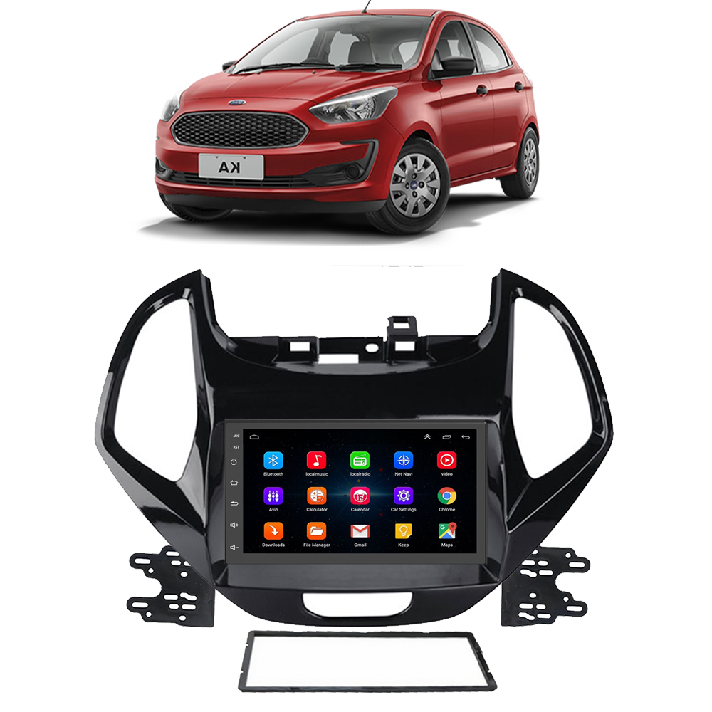 Kit Central Multimídia Android Ford Ka 2018-2021 - GPS, TV, Bluetooth ...