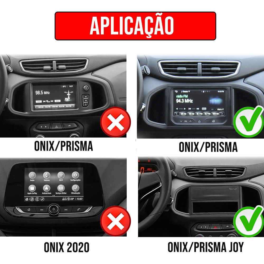 Kit Central Multimídia Android Onix, Prisma, Spin e Cobalt 2013-2019 - Ecarshop