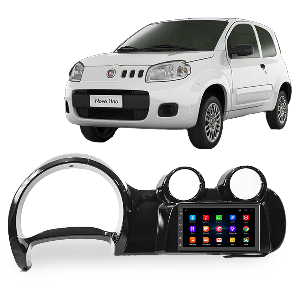Kit Central Multimídia Android Fiat Uno 2011-2021 - GPS TV ONLINE - Ecarshop