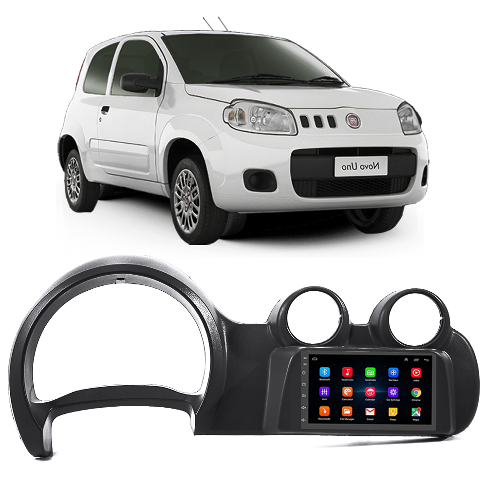 Kit Central Multimídia Android Fiat Uno 2011-2021 - GPS TV ONLINE - Ecarshop