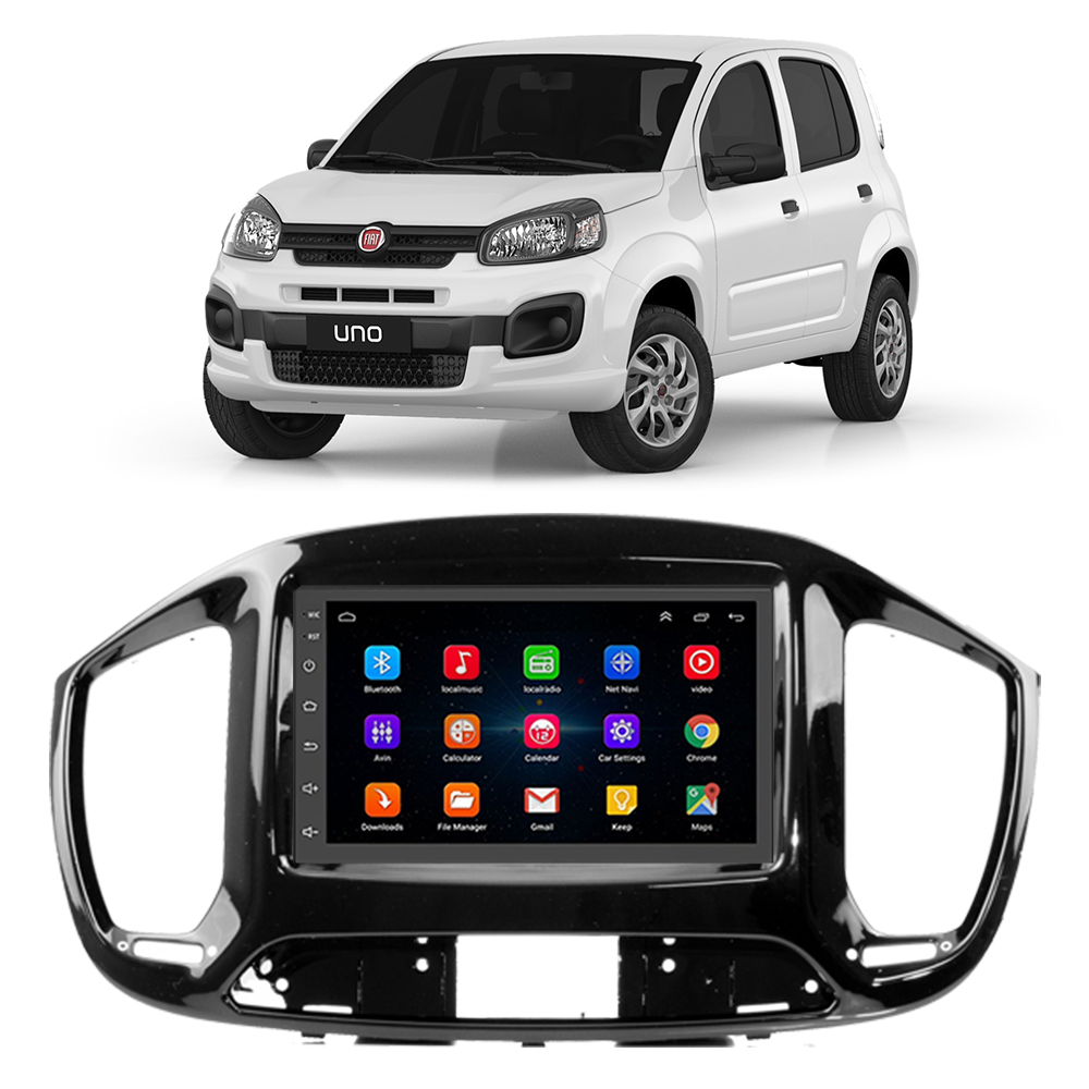 Kit Central Multimídia Android Fiat Uno 2015-2021 - GPS TV ONLINE - Ecarshop