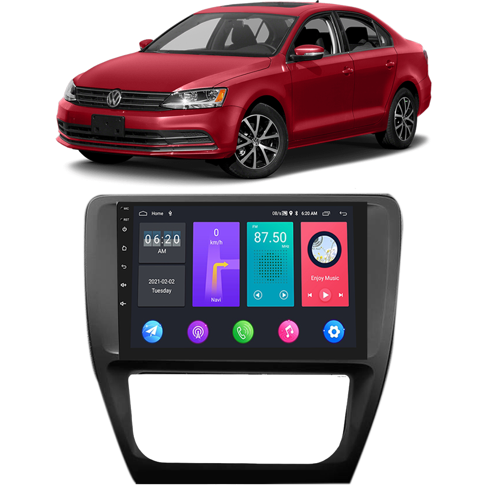 Kit Multimídia Android 9" Volkswagen Jetta 2012-2017 GPS TV Bluetooth ...