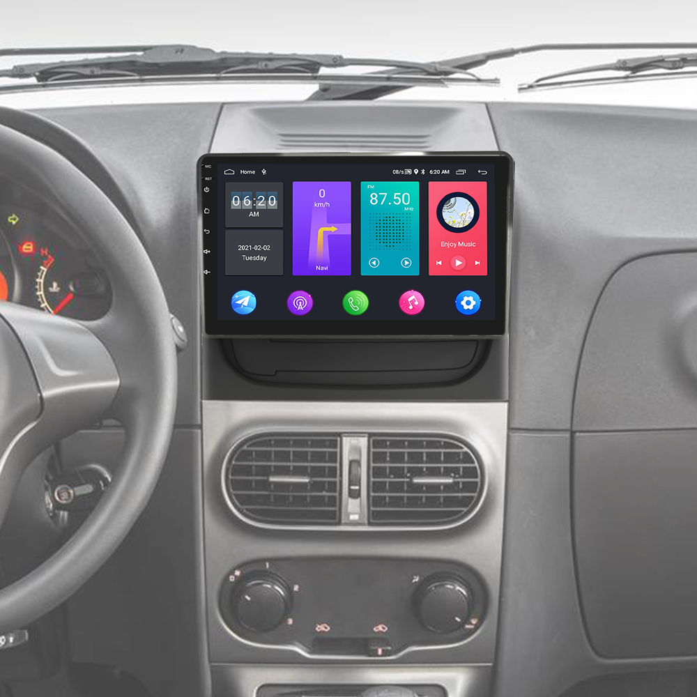 Kit Central Multimídia Android 9" Fiat Palio, Siena, Strada 2012-2020 - Ecarshop