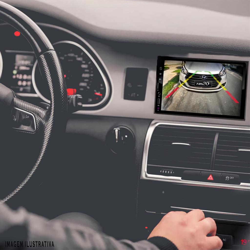 Kit Multimídia MP5 Lifan 320 2010-2012 7" + Moldura 2 Din + Câmera ...