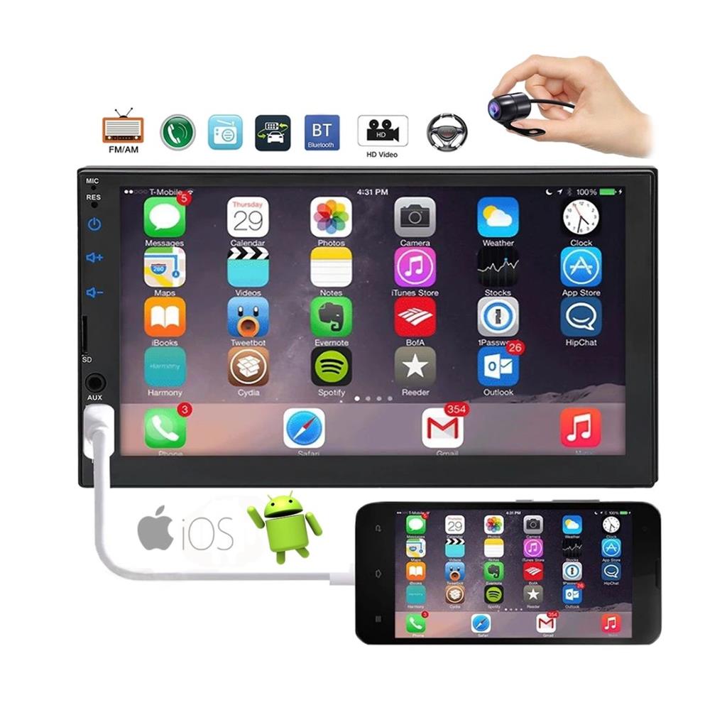 Kit Multimídia MP5 Fiat Grand Siena, Palio + Moldura 2 Din & Câmera - Ecarshop