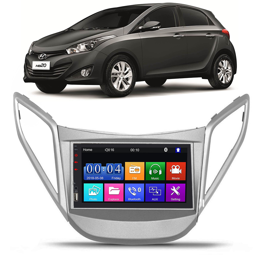 Central Multimídia MP5 Hyundai HB20 2012-2019 + Moldura 2 Din & Câmera - Ecarshop