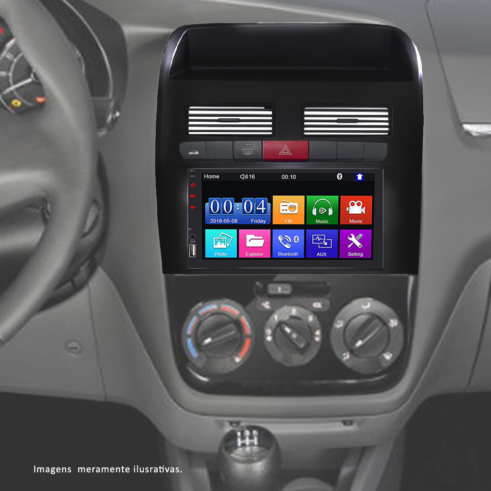 Kit Multimídia MP5 7" Fiat Linea 2009-2014 2 Din & Câmera de Ré - Ecarshop