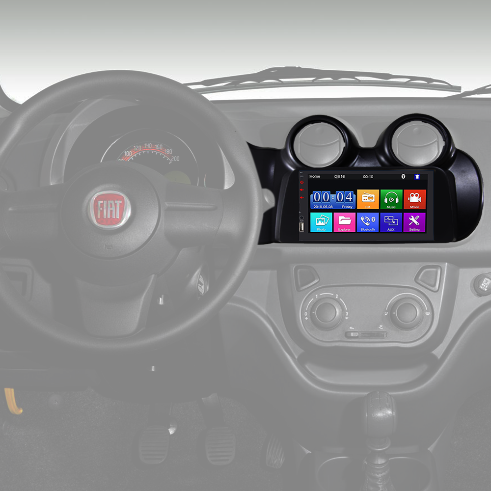 Kit Multimídia MP5 Uno Fiorino 2011-2021 7" 2 Din + Câmera de Ré - Ecarshop