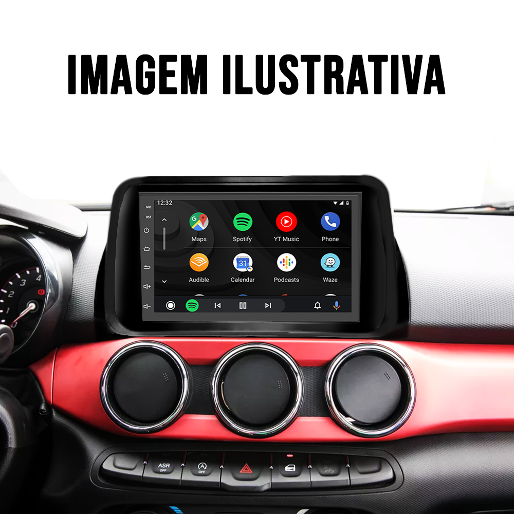 Moldura Painel 2 Din Fiat Argo Cronos 2018 a 2023 7 Polegadas DVD - Ecarshop