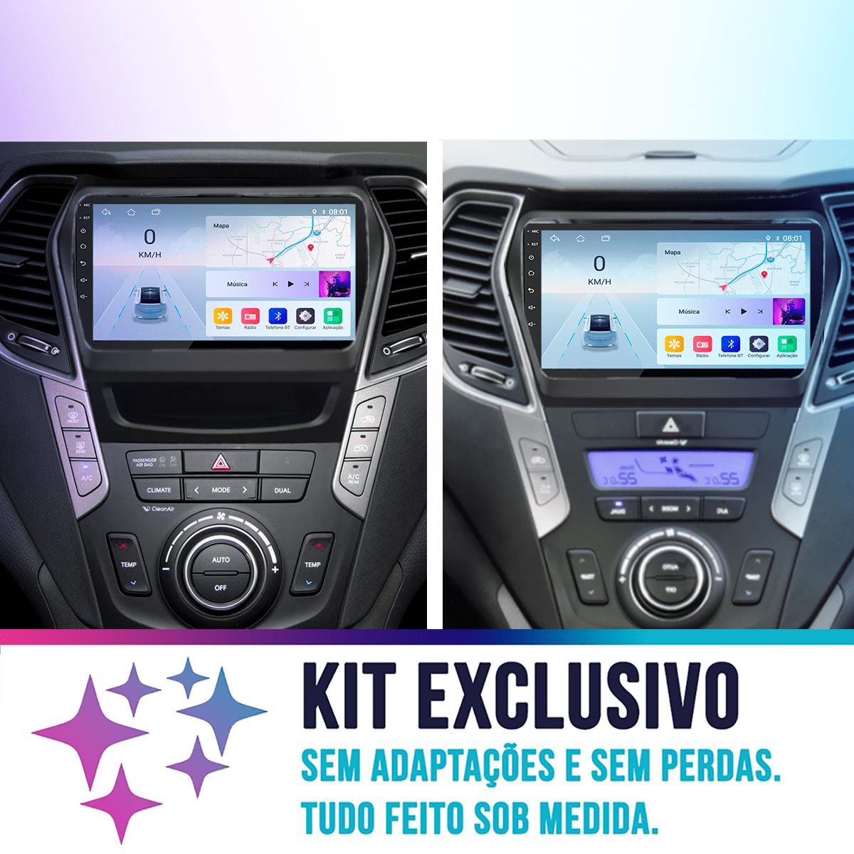 Kit Multimídia Android 4/64GB Octa-Core Santa Fé 2014-2019 CarPlay - Ecarshop