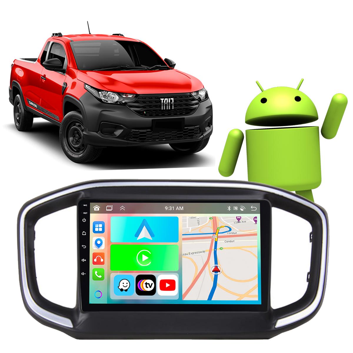 Central Multimídia Android Fiat Strada 2021-2024 Kit Connect-Box - Ecarshop