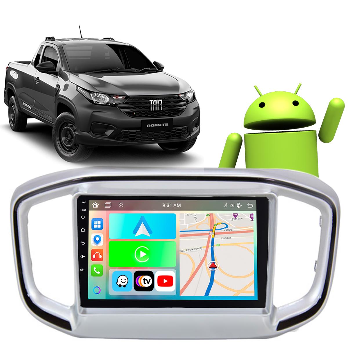 Central Multimídia Android Fiat Strada 2021-2024 Kit Connect-Box - Ecarshop