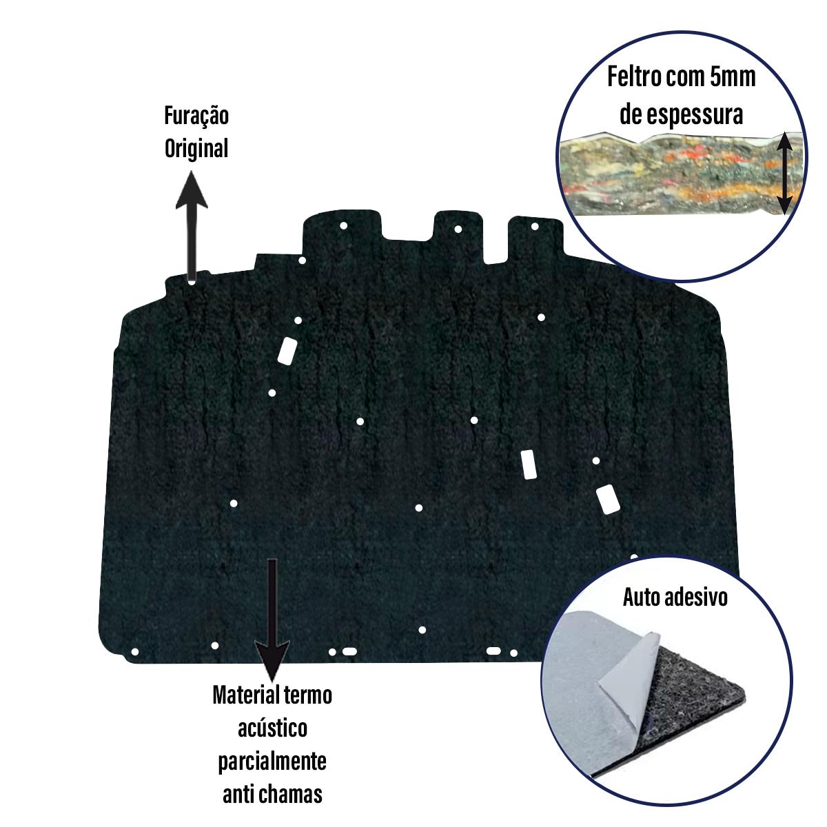 Forro de Capô Automotivo Omega Suprema 1992-1998 - Isolamento Térmico ...